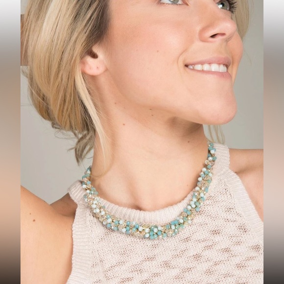 SAACHI | Jewelry | Saachi Handcrocheted Glass Beaded Necklace Nwt ...